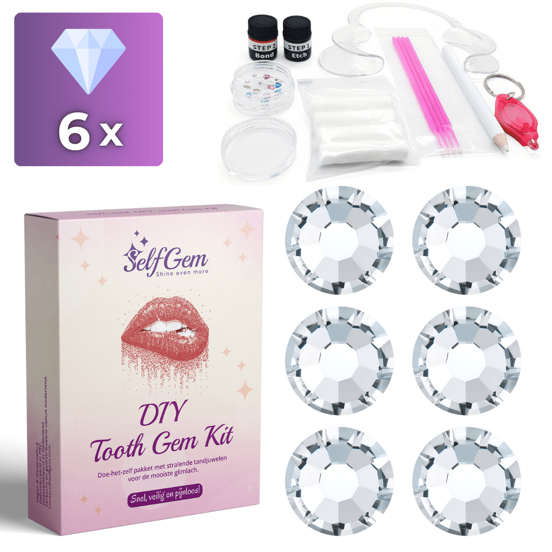 DIY Tooth Gem Kit - Diamond Set (6 stuks) | SelfGem
